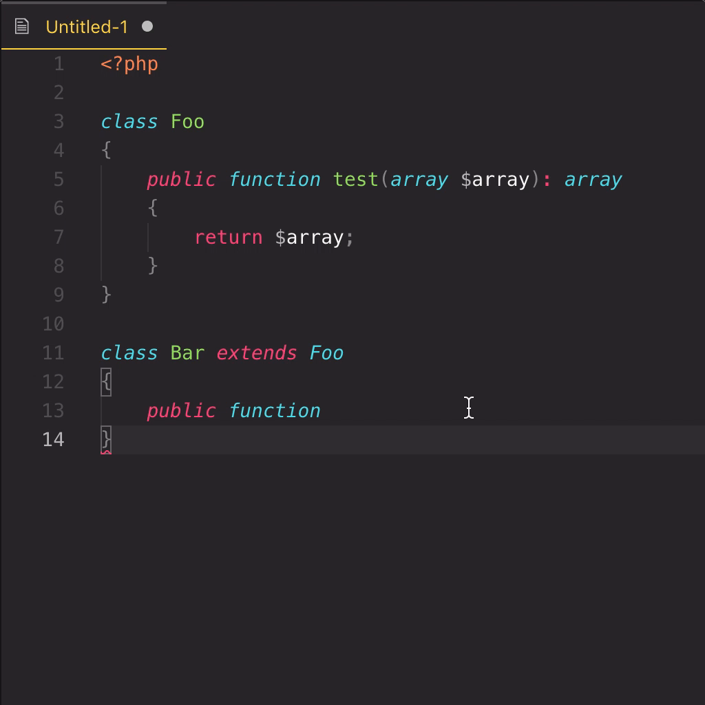 Autocompletion adds backslash in front of array type hints · Issue #602 · bmewburn/vscode ...