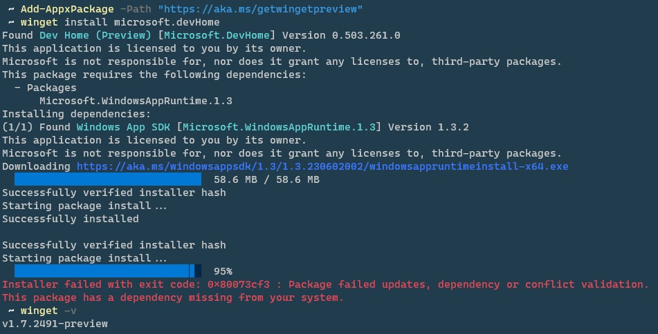 Package dependency is not available mid-installation · Issue #3668 · microsoft/winget-cli · GitHub