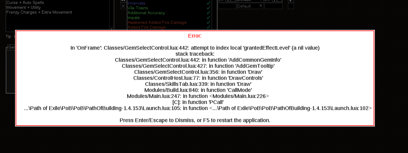 Error occurs when hovering over Gem Selector in Skills-Tab. · Issue #1858 ...