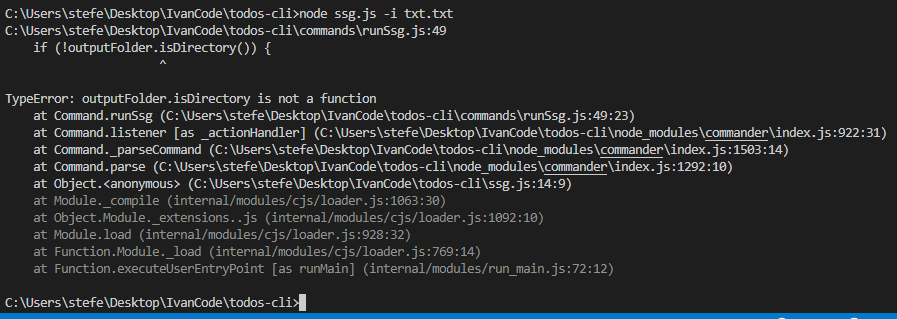 isDirectory is not a function · Issue #3 · IvaniGabrovsky/text-ssg-tool · GitHub