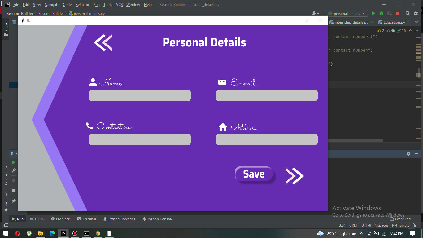 GitHub - harshita-droid/Resume-Builder: This Project is implemented in Python with the help of ...