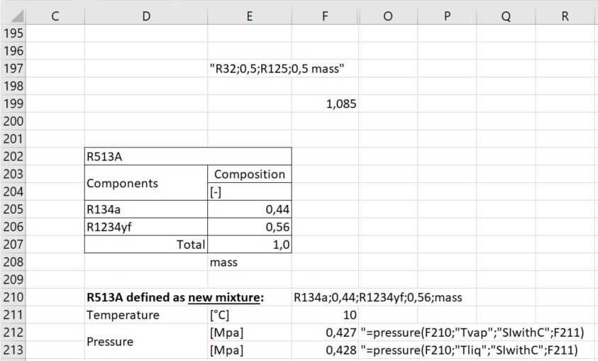 Deviating results with self-defined mixtures in Refprop Excel add-in. · Issue #361 · usnistgov ...