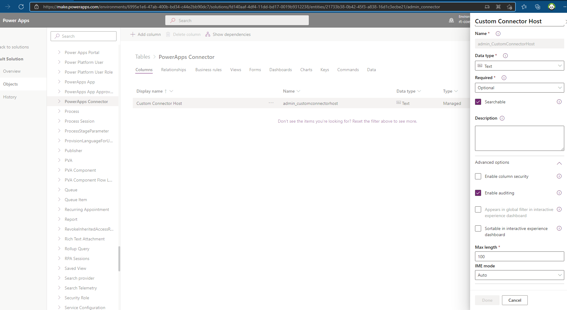 [CoE Starter Kit - BUG] Admin | Sync Template v3 (Custom Connectors) - admin_customconnectorhost ...