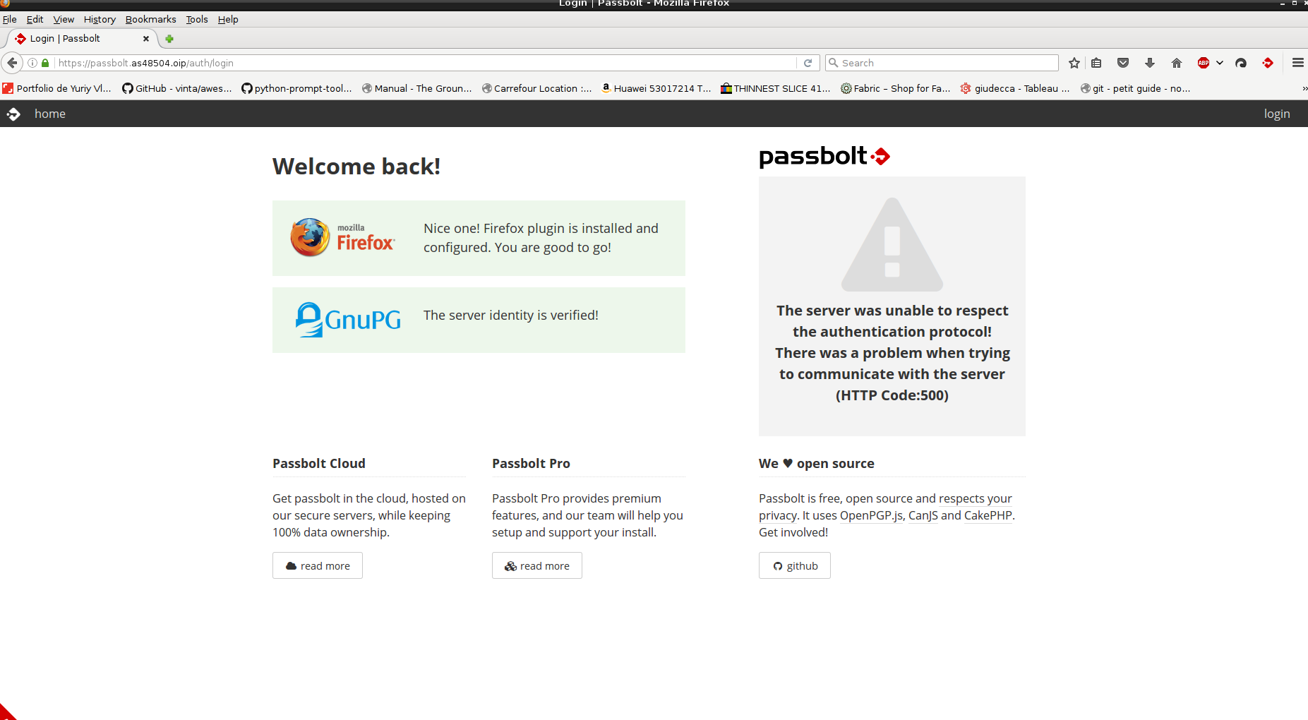 Login issue with Passbolt 1.5.1rc2 on Firefox 45.9 / Debian · Issue #92 · passbolt/passbolt_api ...