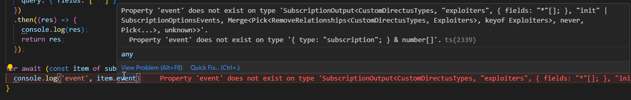 Incorrect types on websocket subscriptions · Issue #19538 · directus/directus · GitHub