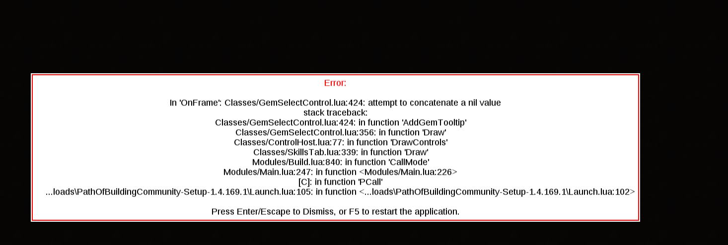 Error when selecting spell gems. · Issue #1878 · PathOfBuildingCommunity/PathOfBuilding · GitHub