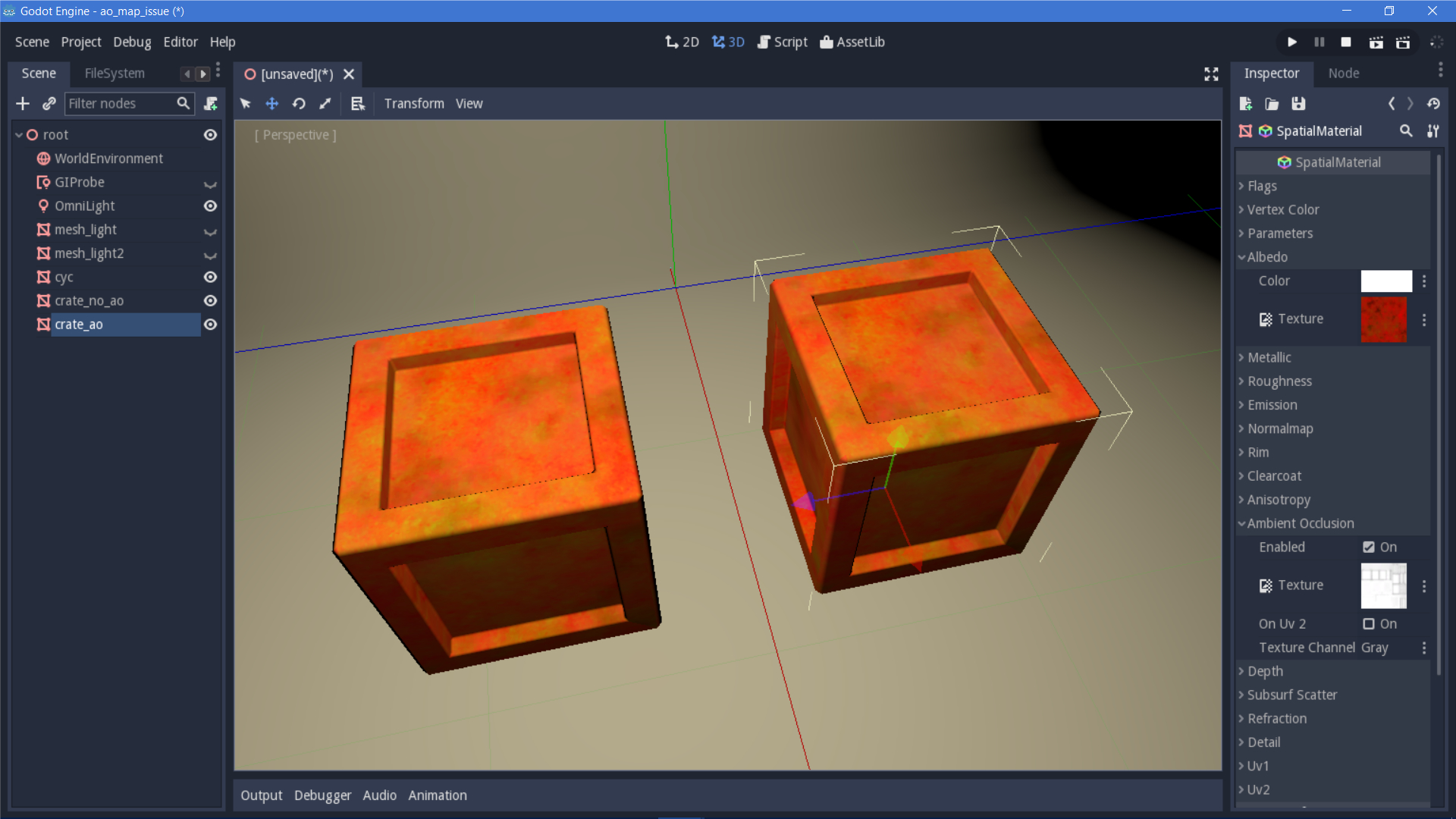 AO maps behaving incorrectly in spatial material · Issue #10158 · godotengine/godot · GitHub