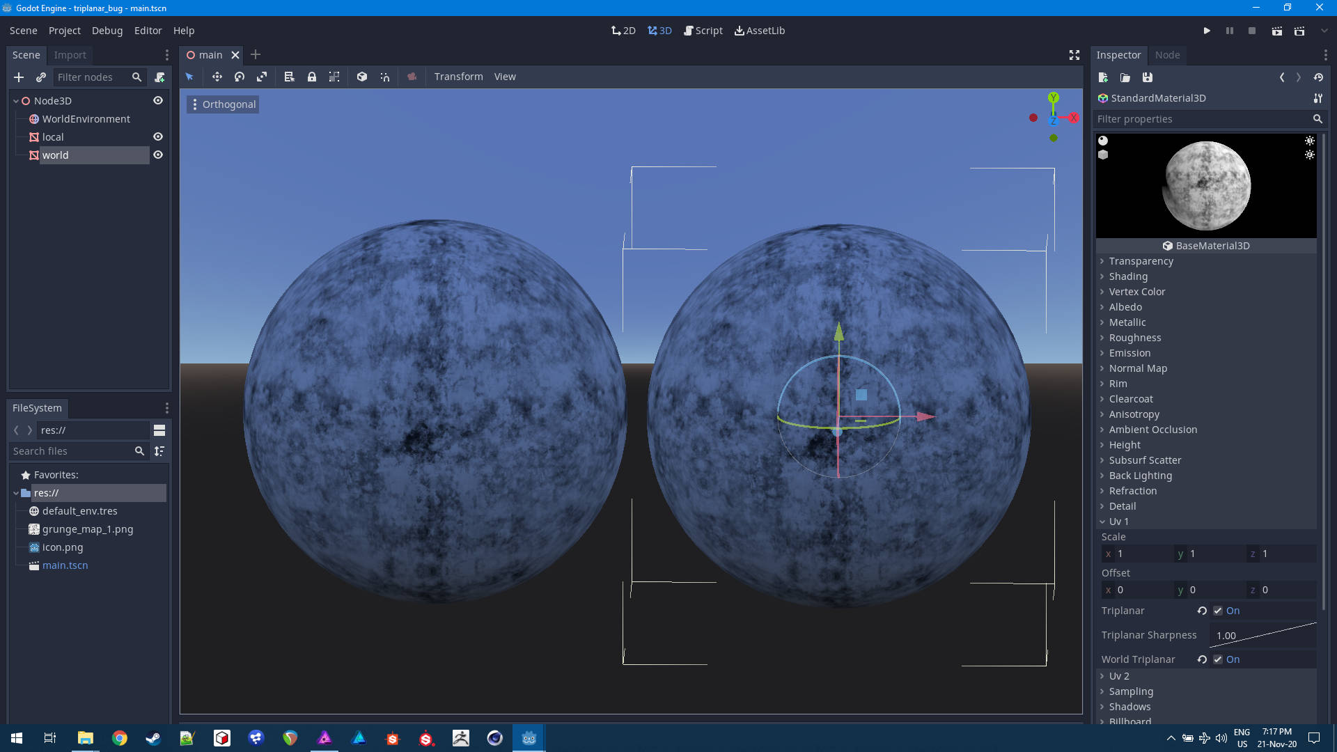 Vulkan: Triplanar mapping not working in world space · Issue #43741 · godotengine/godot · GitHub