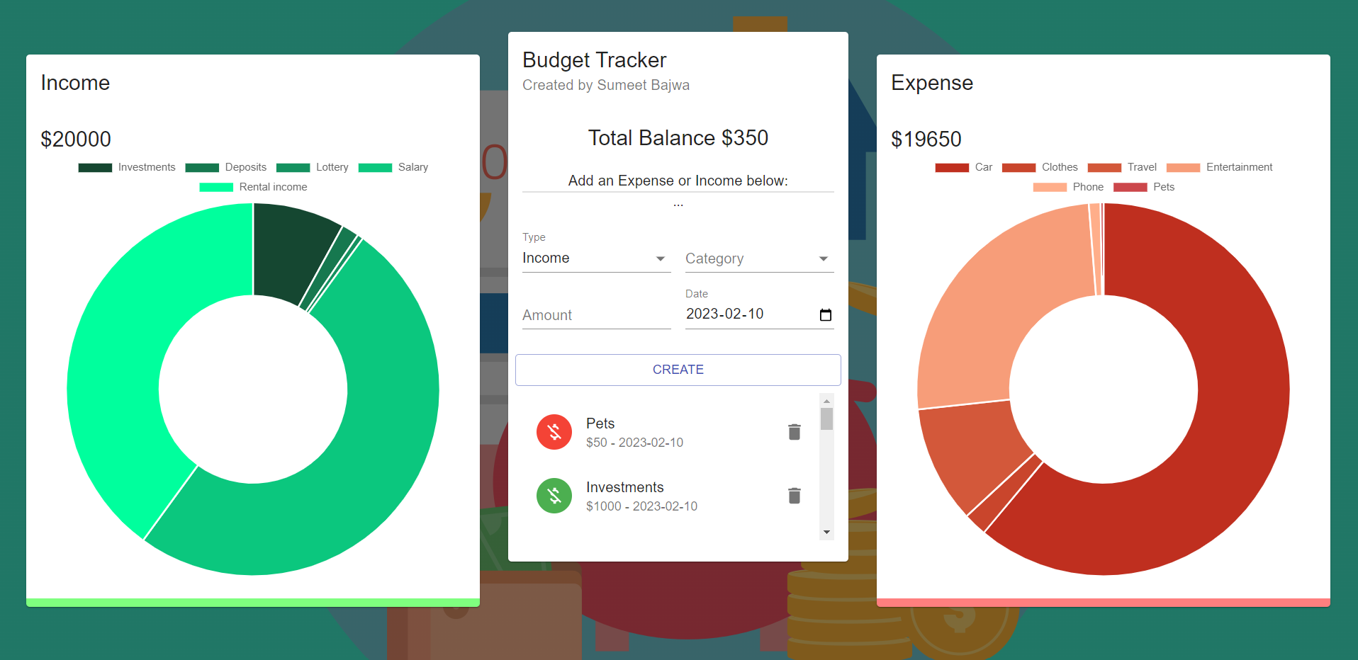GitHub - bajwass/Budget-Tracker: Budget Tracker Created using React