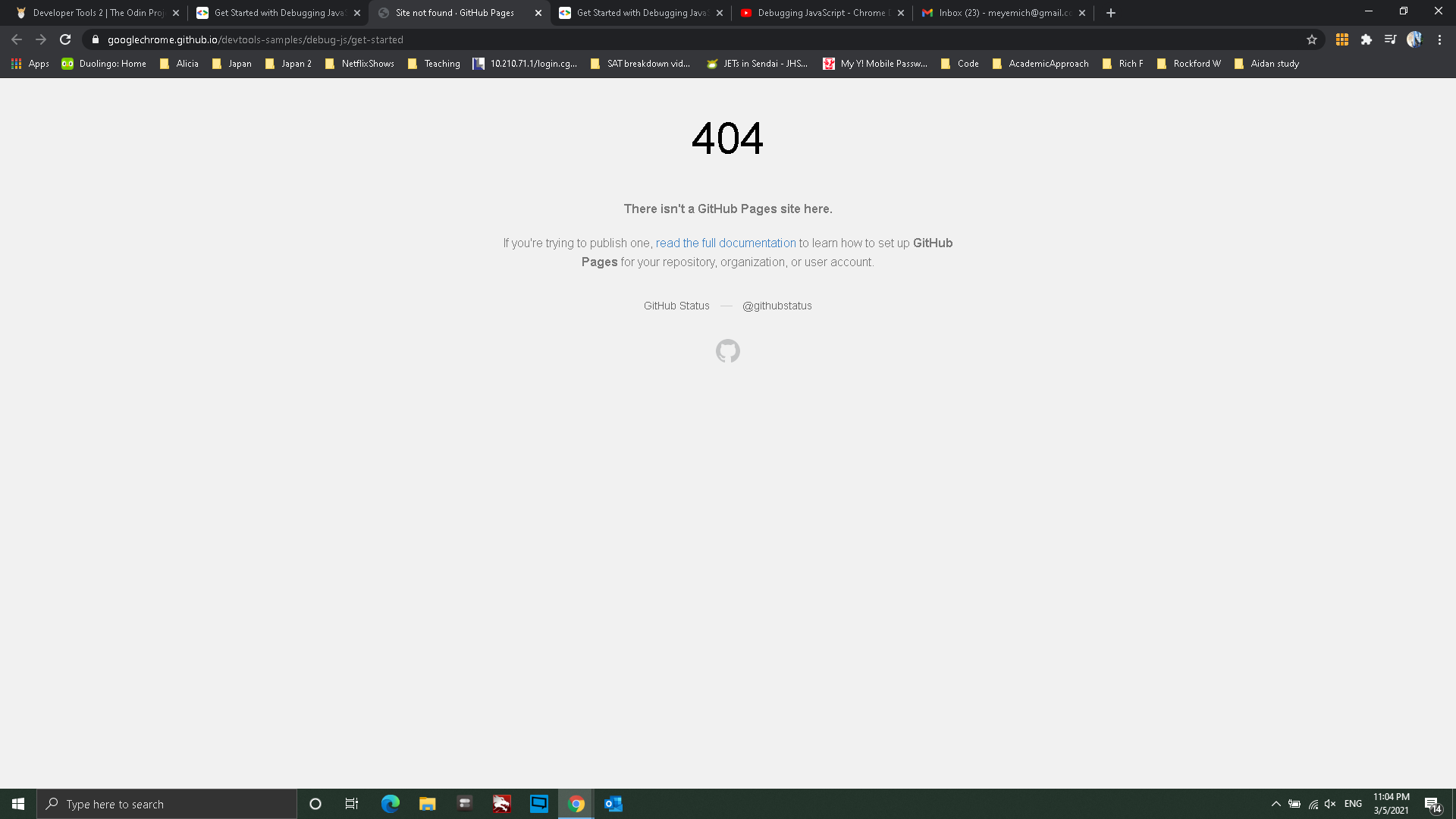 404 error in link for Javascript Get Started · Issue #9289 · google/WebFundamentals · GitHub