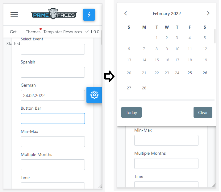 Datepicker: Panel overlaps input field on small screens · Issue #8485 · primefaces/primefaces ...