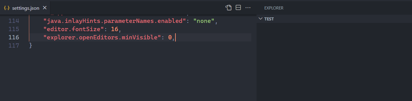 Having `"explorer.openEditors.minVisible"` set to zero doesn't work when no workspace is opened ...