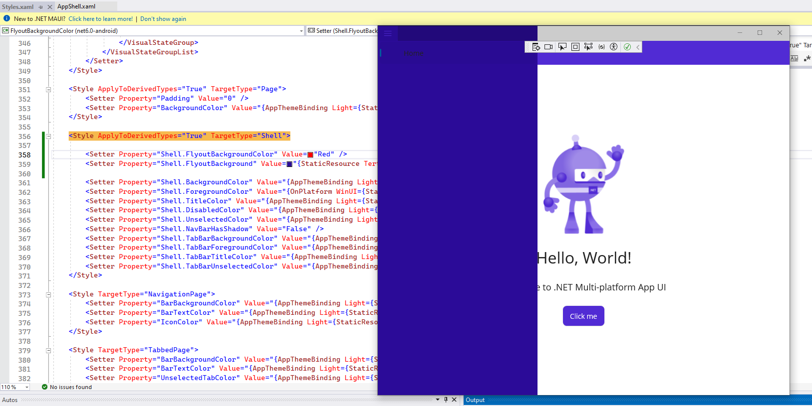 Can't Change Shell FlyoutBackgroundColor From a Theme Style File · Issue #9736 · dotnet/maui ...