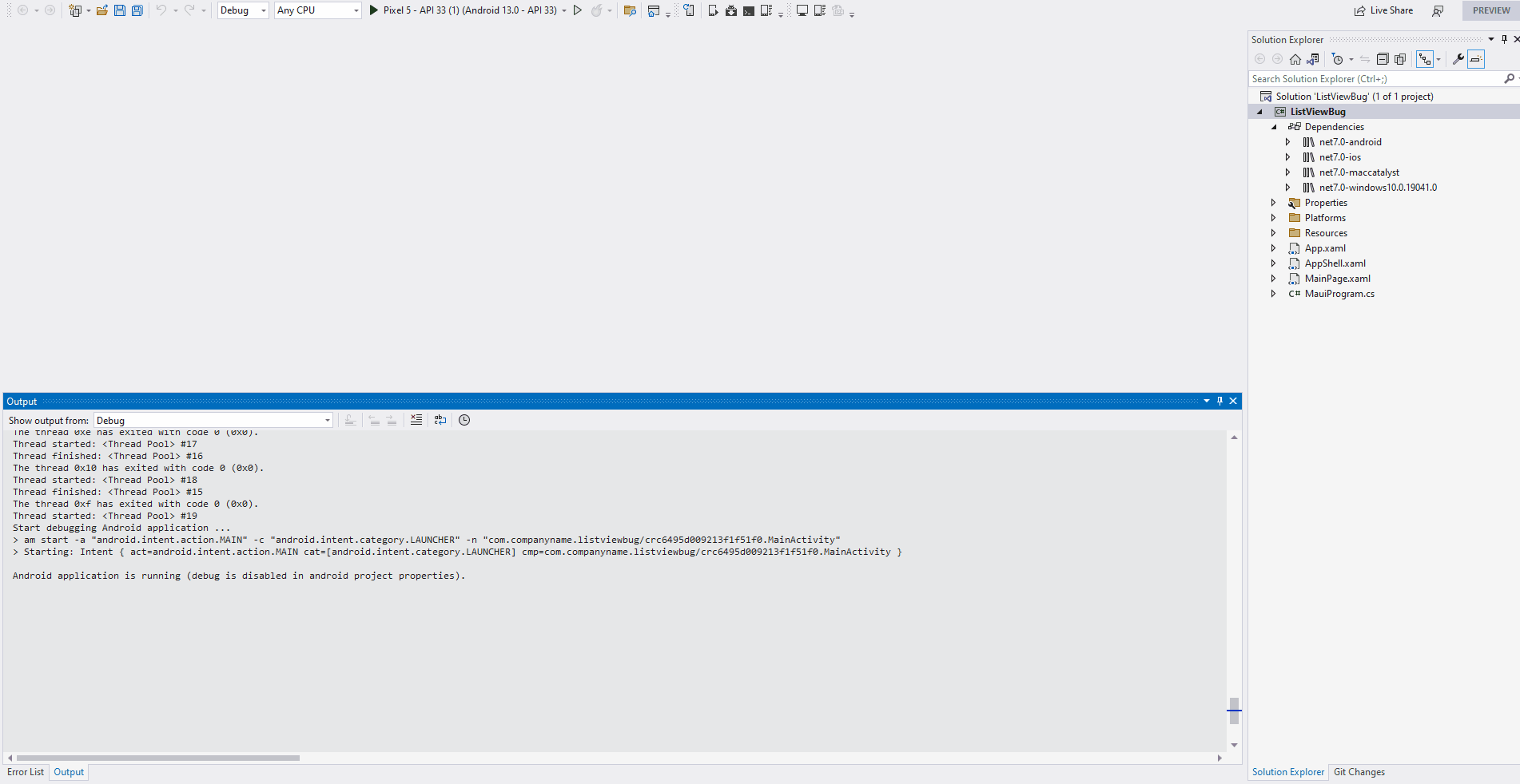 Listview With Observable Collection As Item Source Is Crashing App When Not Debugging · Issue 2451