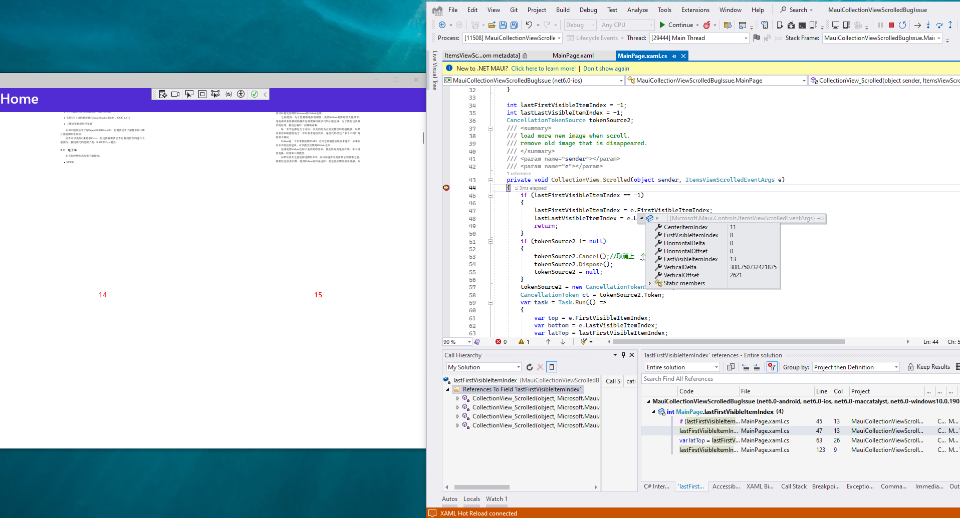 Collectionviews Scrolled Event Not Correct On Windows · Issue 12632