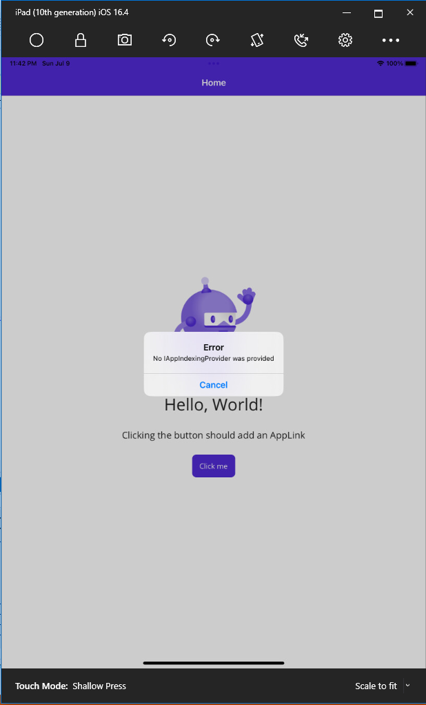 AppLinks in iOS return "No IAppIndexingProvider" · Issue #12295 · dotnet/maui · GitHub