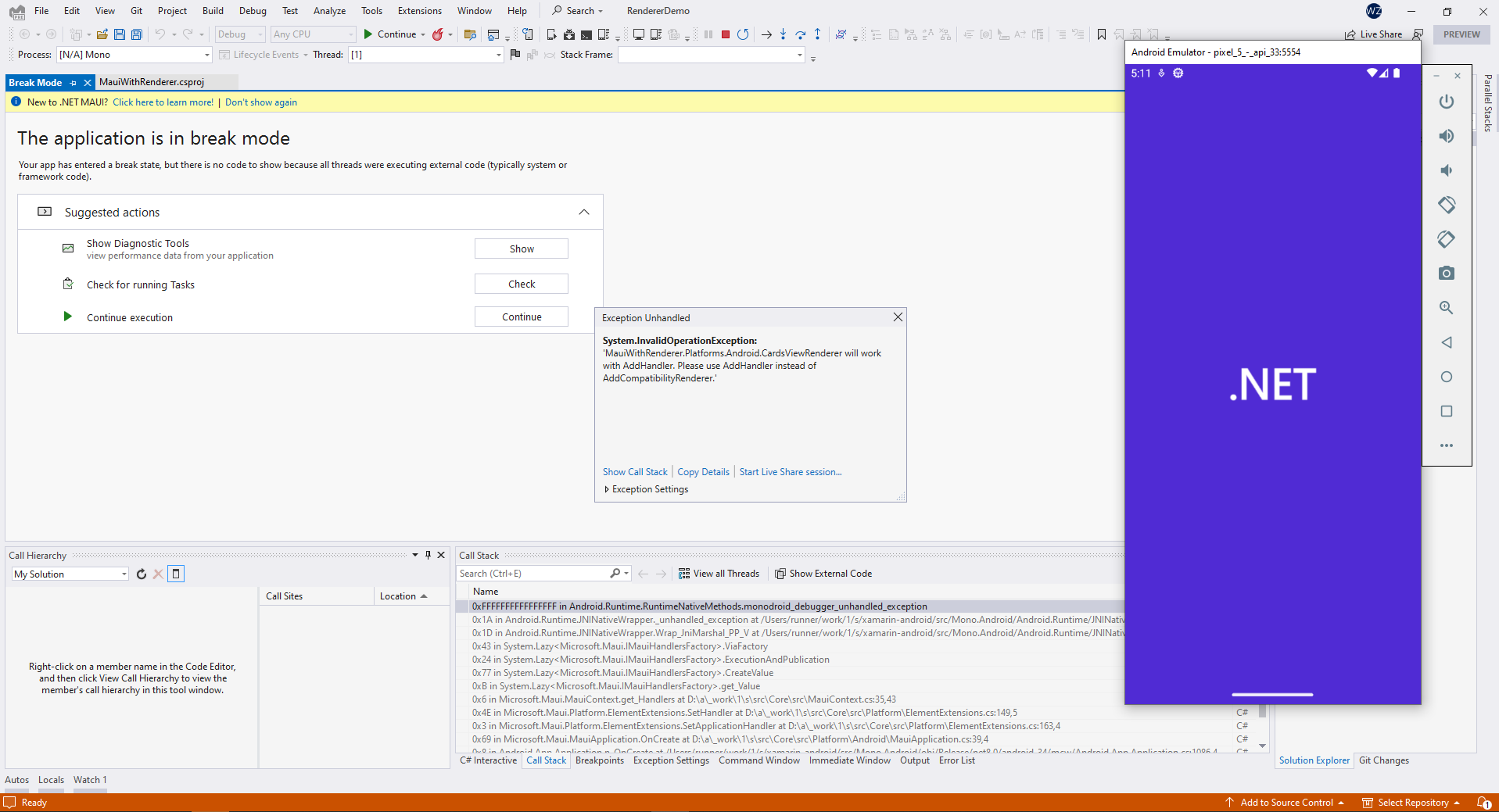 Using Xf Renderer In Net Maui Not Possible Systeminvalidcastexception Specified Cast Is 9573