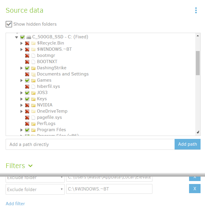 Unable to exclude "C:\$WINDOWS.~BT" from backup · Issue #2593 · duplicati/duplicati · GitHub