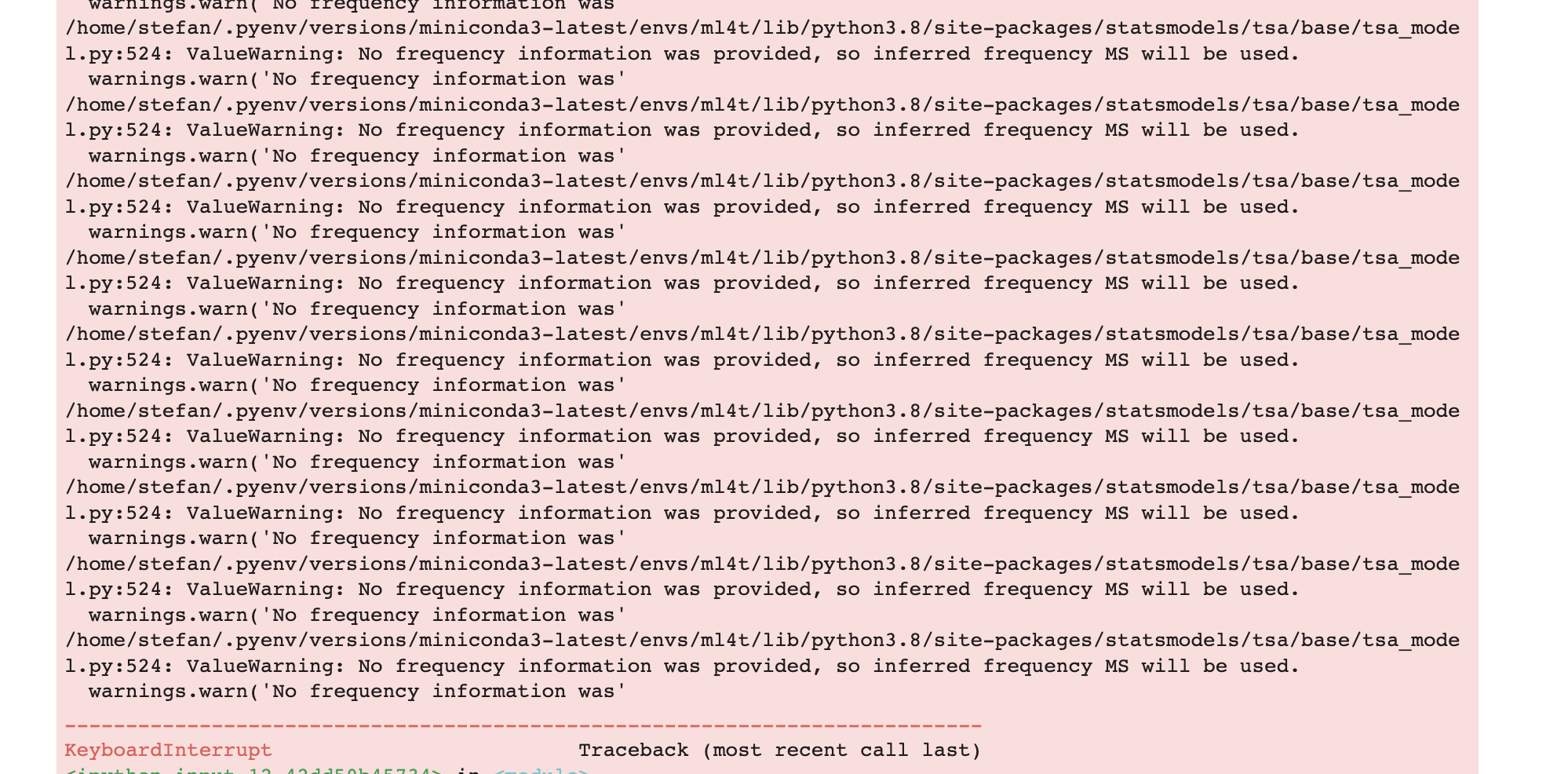 SARIMA notebook - huge amount of errors · Issue #294 · stefan-jansen ...