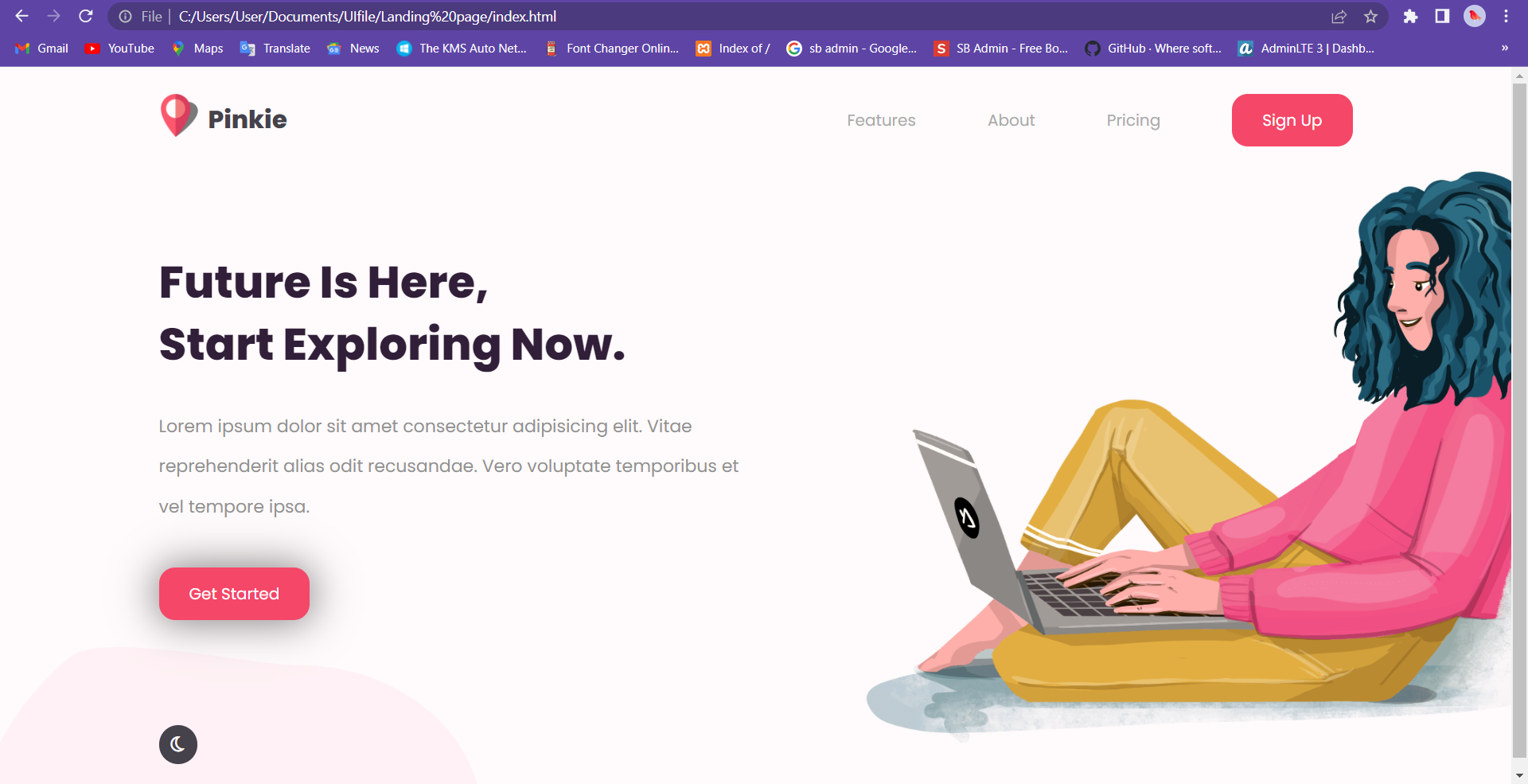 GitHub - KaushalyaDasanayake/Landing-Page-Pinkie: Landing page website
