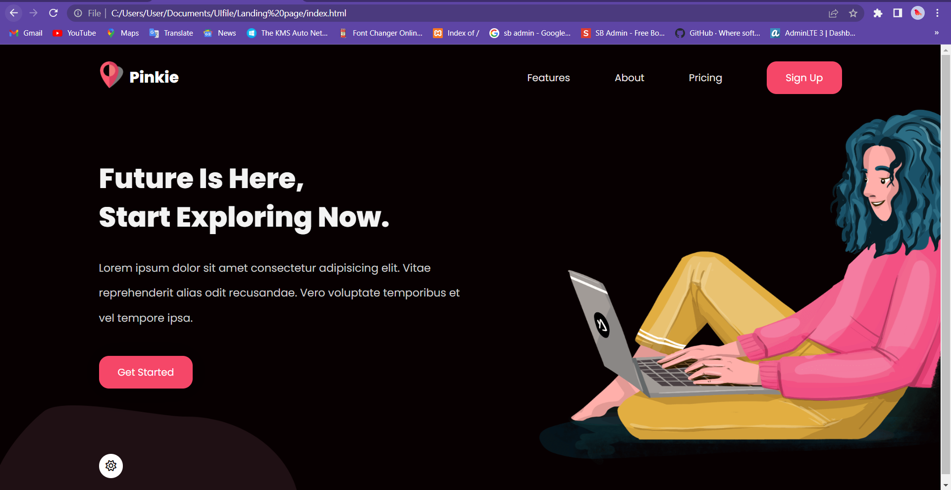 GitHub - KaushalyaDasanayake/Landing-Page-Pinkie: Landing page website