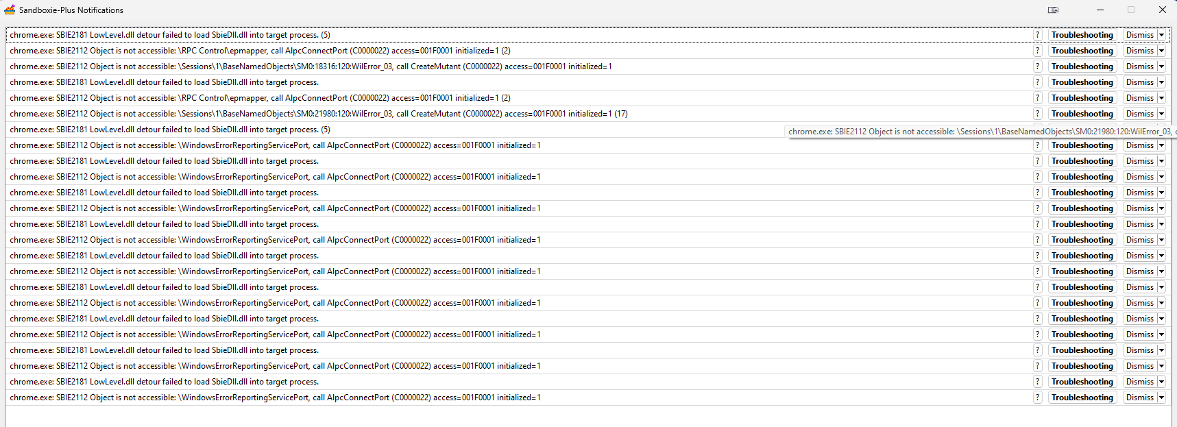 Running Chrome sandboxed with Bitdefender processes after Sandboxie install · Issue #3184 ...