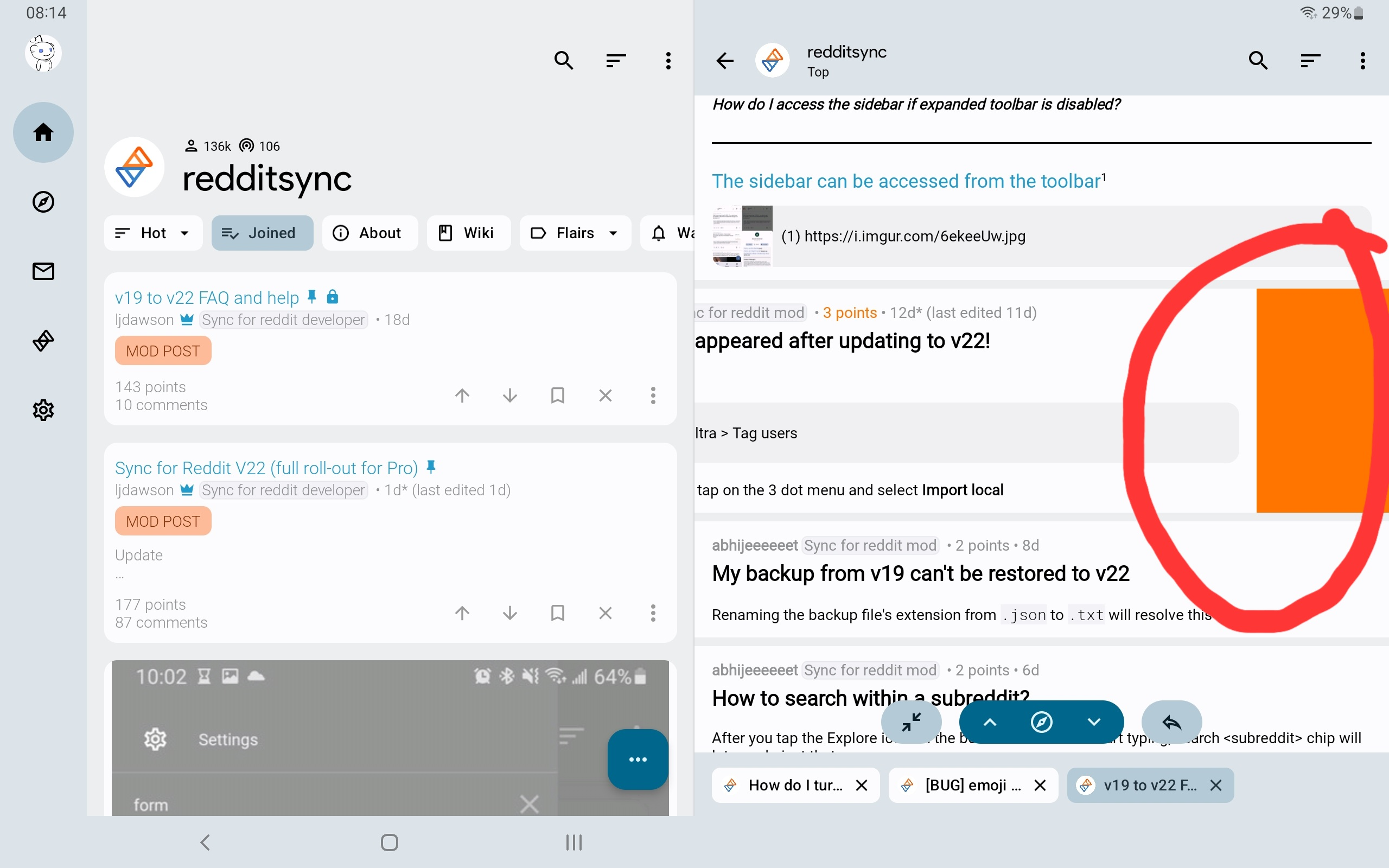 [BUG] Comment swipe in landscape tablet mode doesn't show icons · Issue ...