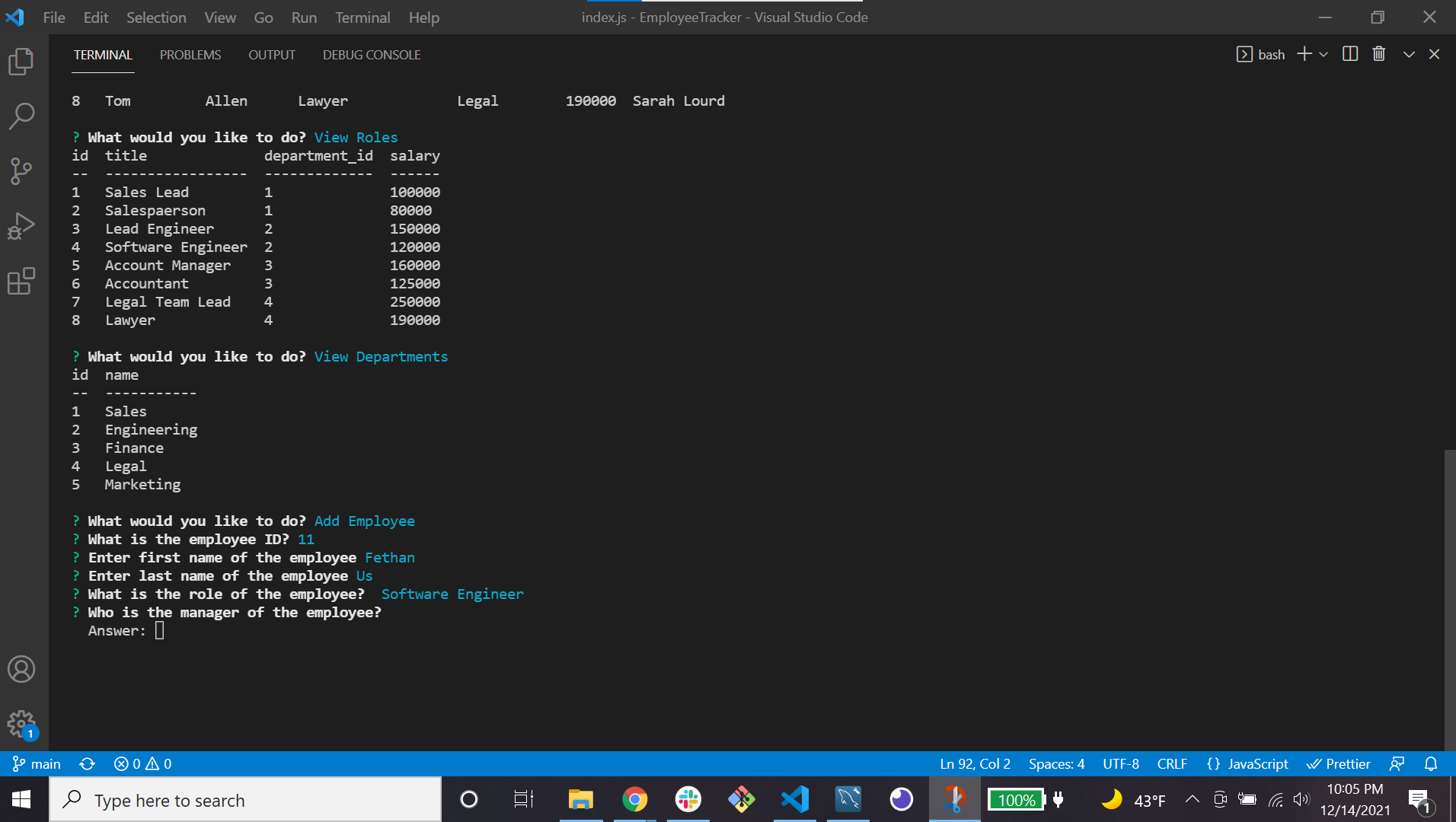 GitHub - usfethan/EmployeeTracker