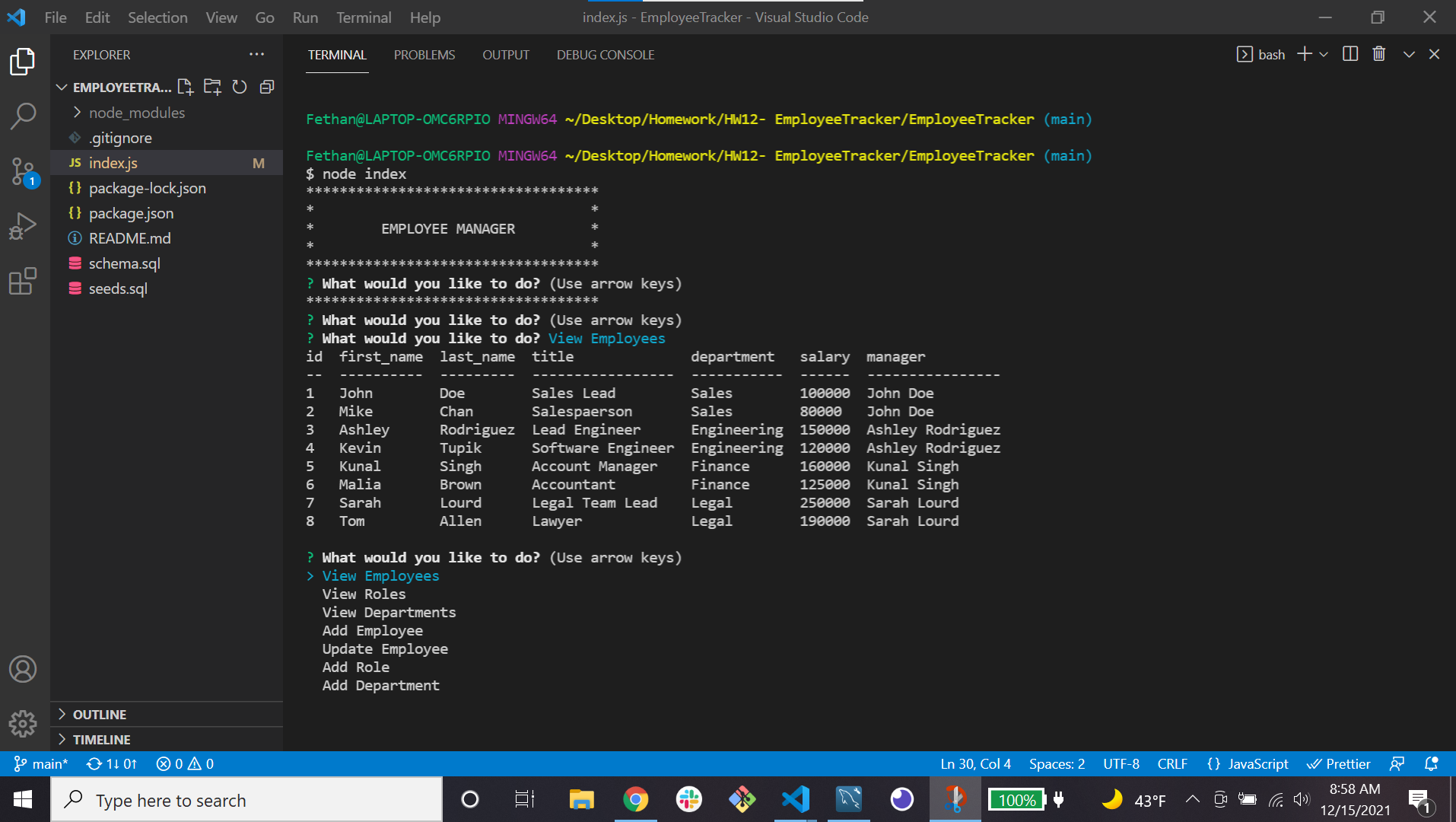 GitHub - usfethan/EmployeeTracker