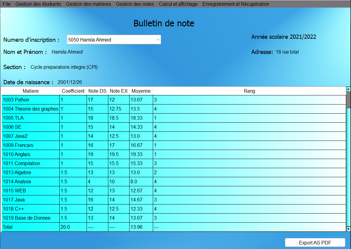 GitHub - ahmedhamila/Grade-Management: Grade Management System Using PyQt5