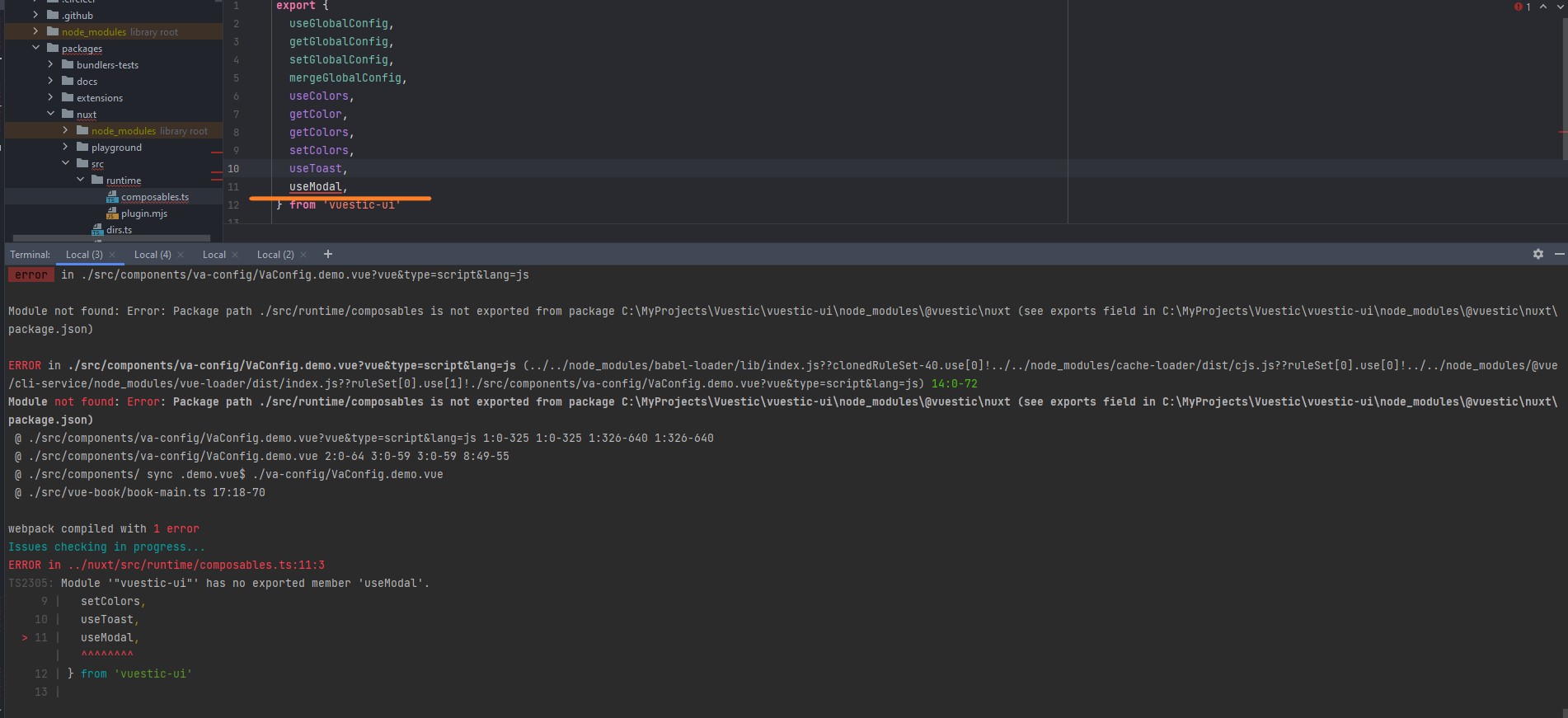 useModal not exported \ module not found · Issue #1911 · epicmaxco/vuestic-ui · GitHub