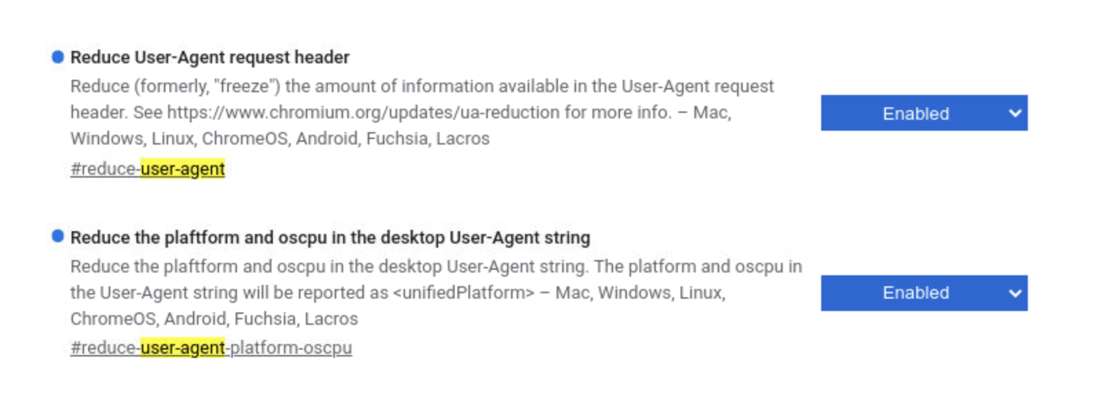 Flags That Require Restart & User Agent Reduction · Issue #345 · webrecorder/browsertrix-crawler ...