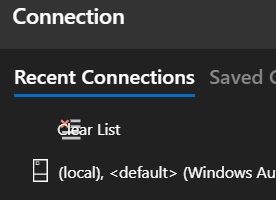 Clear List button and text · Issue #3706 · microsoft/azuredatastudio ...