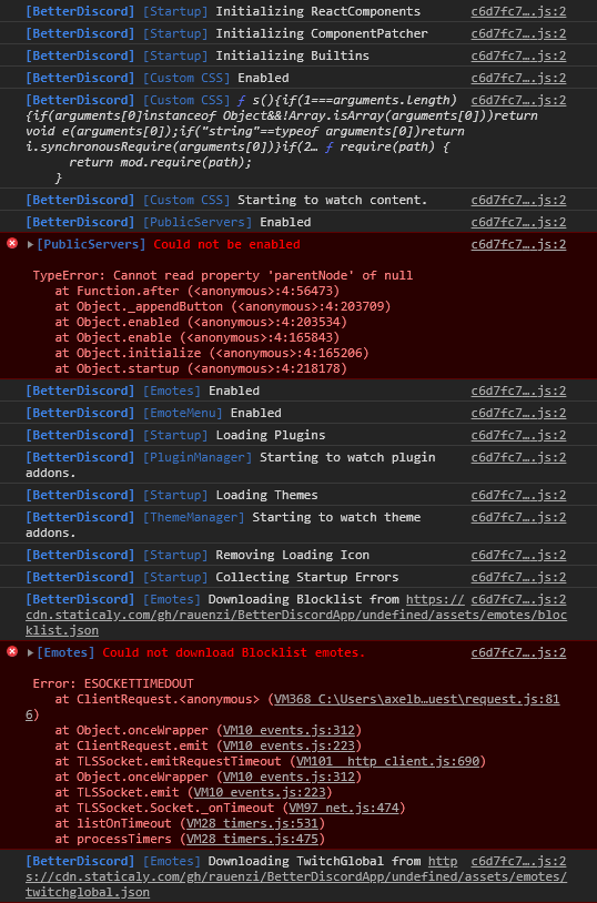 [Bug] BetterDiscord does not start - Only showing "Settings" Tab · Issue #692 · BetterDiscord ...