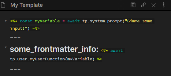 Passing a parameter into a user function - how? · Issue #343 · SilentVoid13/Templater · GitHub