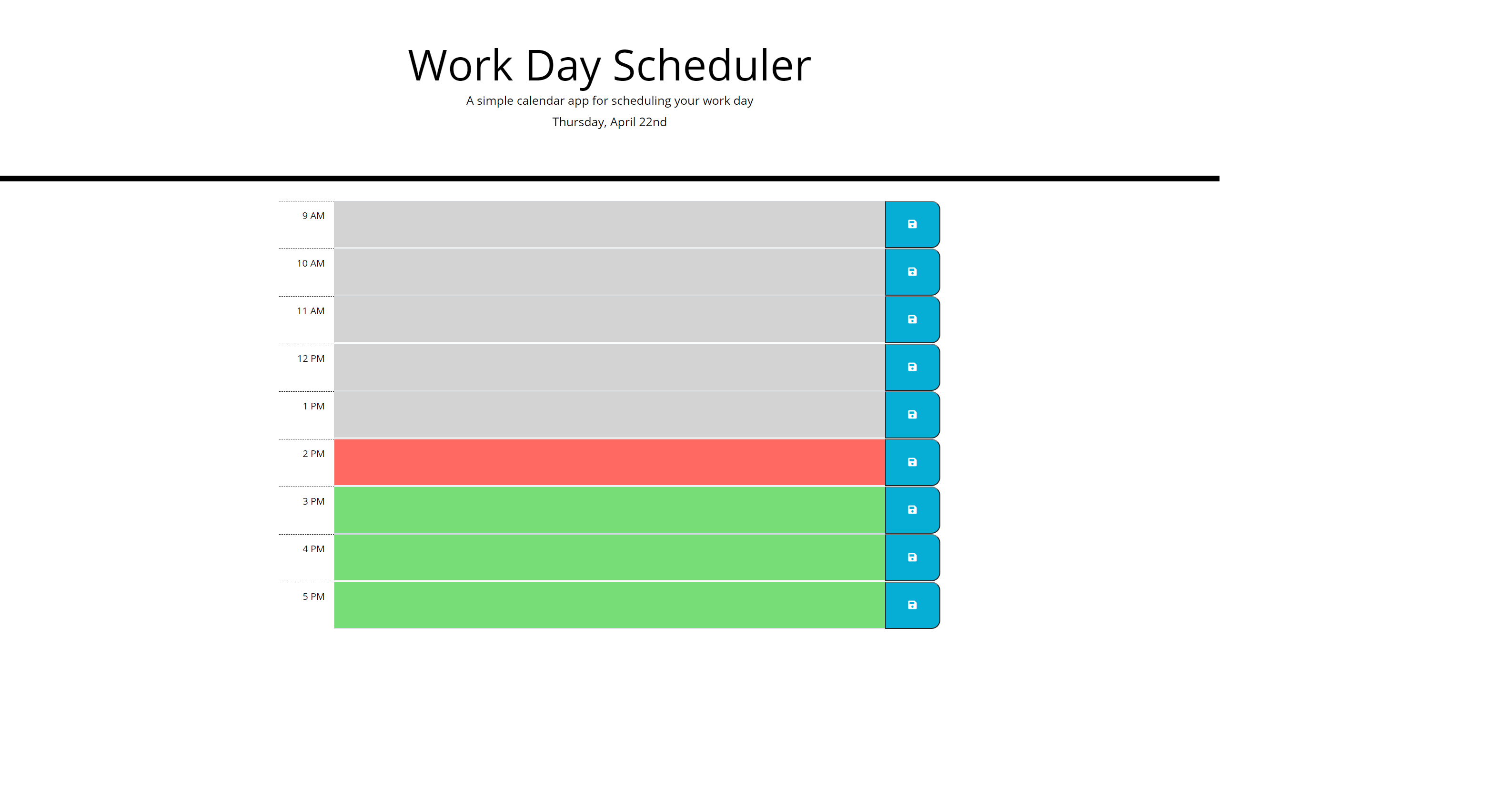 GitHub - Ascension23/Scheduler: This is my Work Day Scheduler. Using Bootstrap, Moment ...