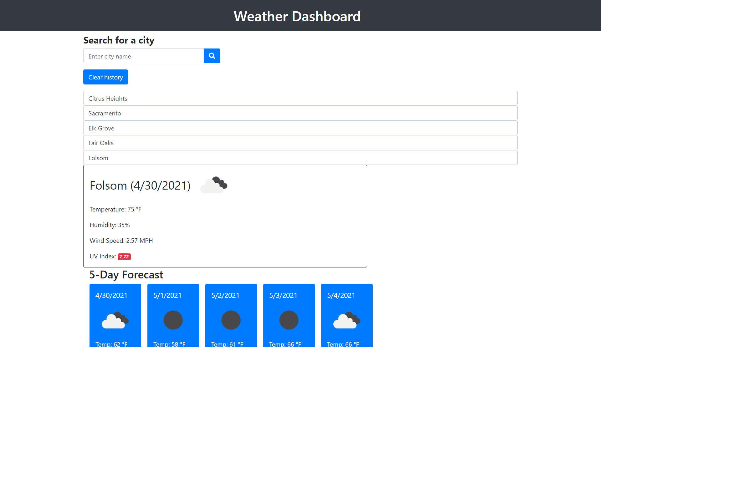 GitHub - Ascension23/WeatherDashboard: A weather dashboard providing a ...