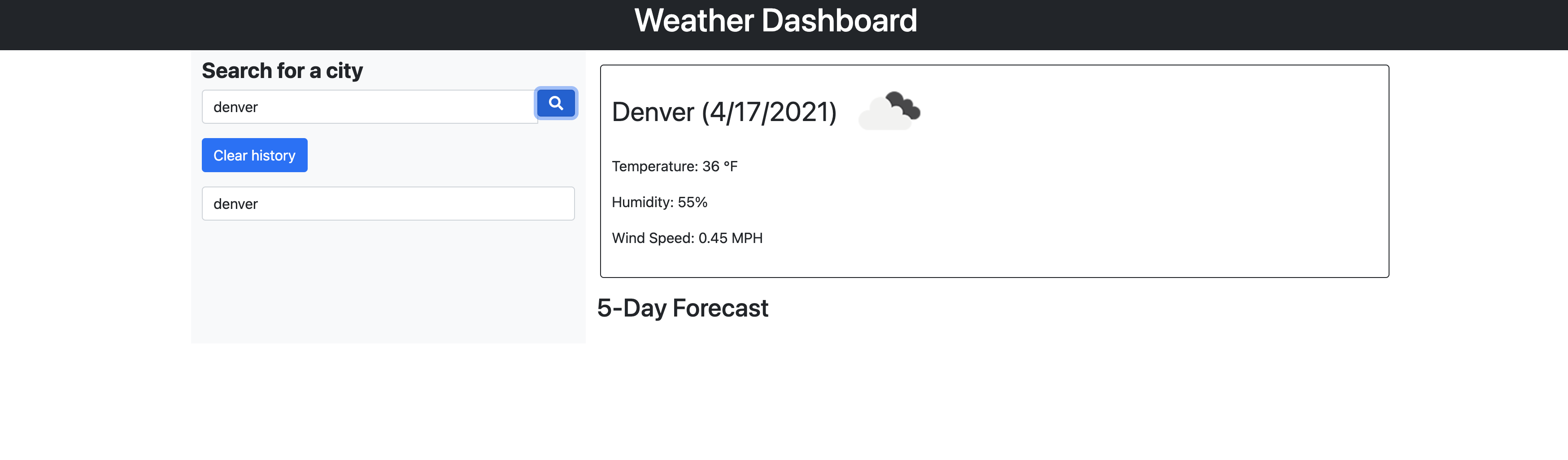 GitHub - adecapite/weatherDashboard