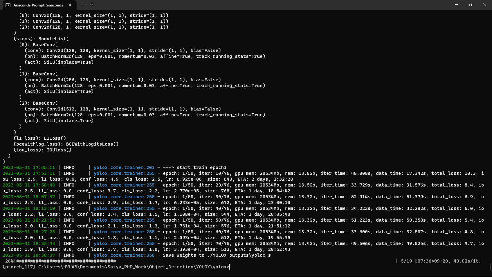 Training Stops after epoch 1 · Issue #1675 · Megvii-BaseDetection/YOLOX · GitHub