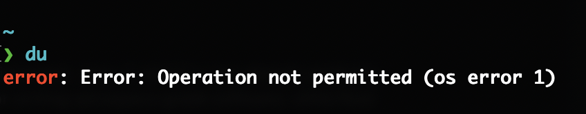 Command 'du' on macOS throws error: "Operation not permitted (os error 1)" · Issue #1304 ...