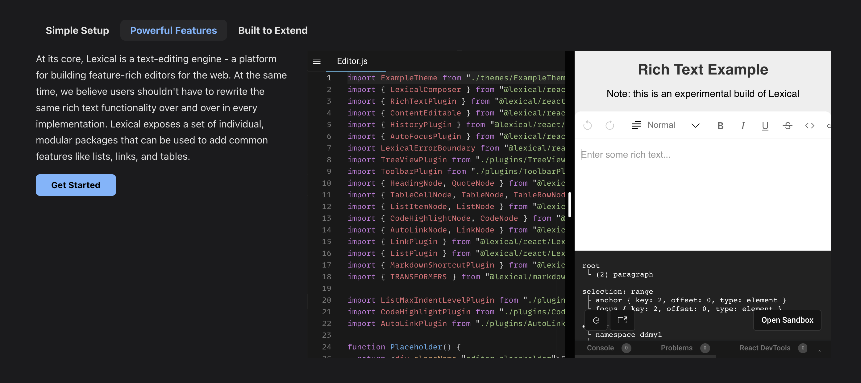Feature: Improve the design of the `lexical.dev` · Issue #3567 · facebook/lexical · GitHub