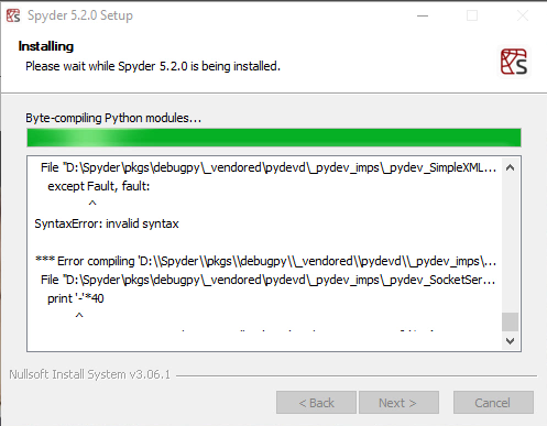Error installing Spyder 5.2.0 · Issue #16917 · spyder-ide/spyder · GitHub
