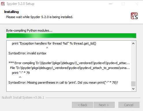 Error installing Spyder 5.2.0 · Issue #16917 · spyder-ide/spyder · GitHub