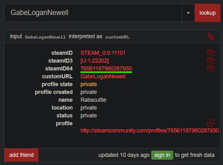 I'm having trouble doing both the api key and the steam 64 id · Issue #38 ...