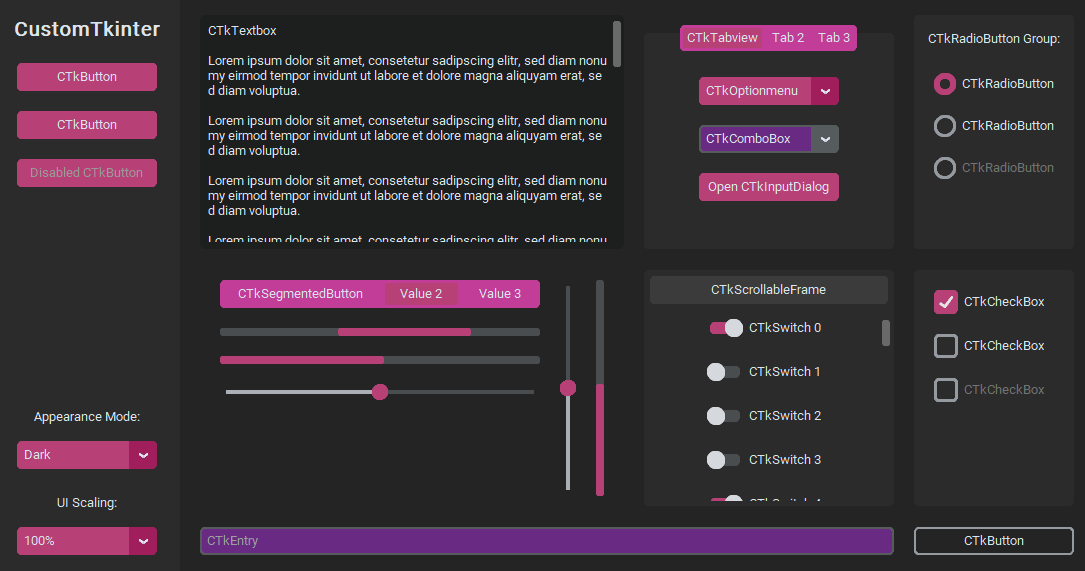 GitHub - a13xe/CTkThemesPack: CustomTkinter theme palettes
