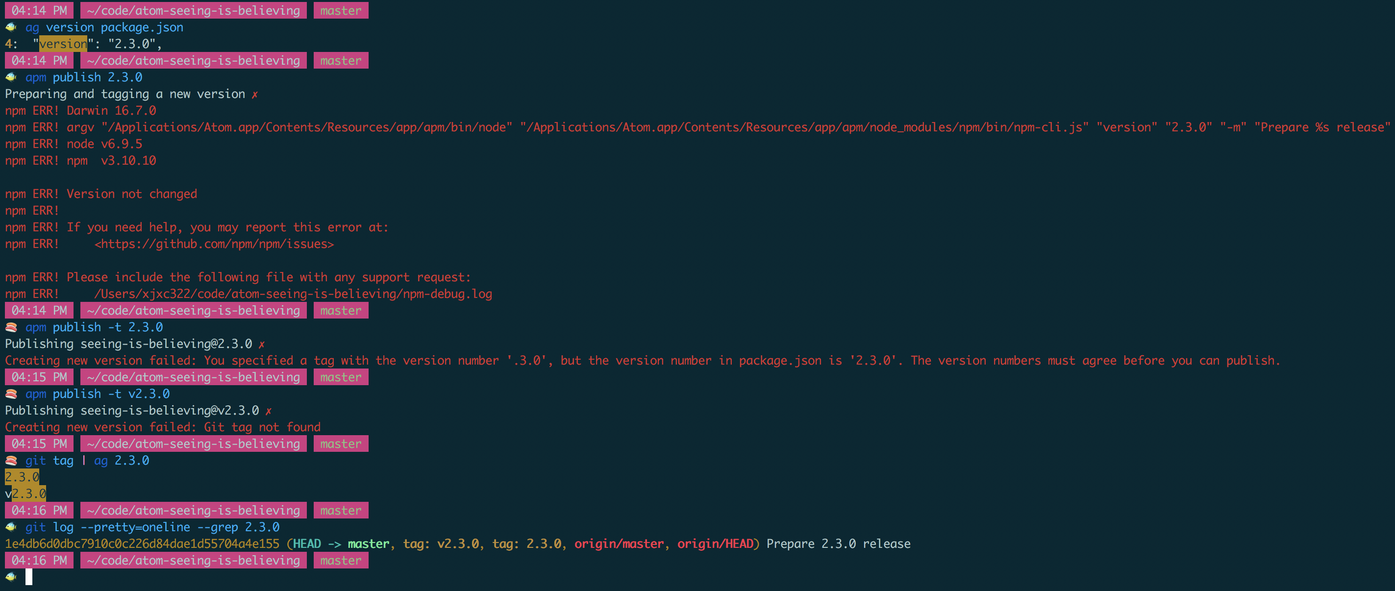 Publishing is incredibly confusing · Issue #756 · atom/apm · GitHub