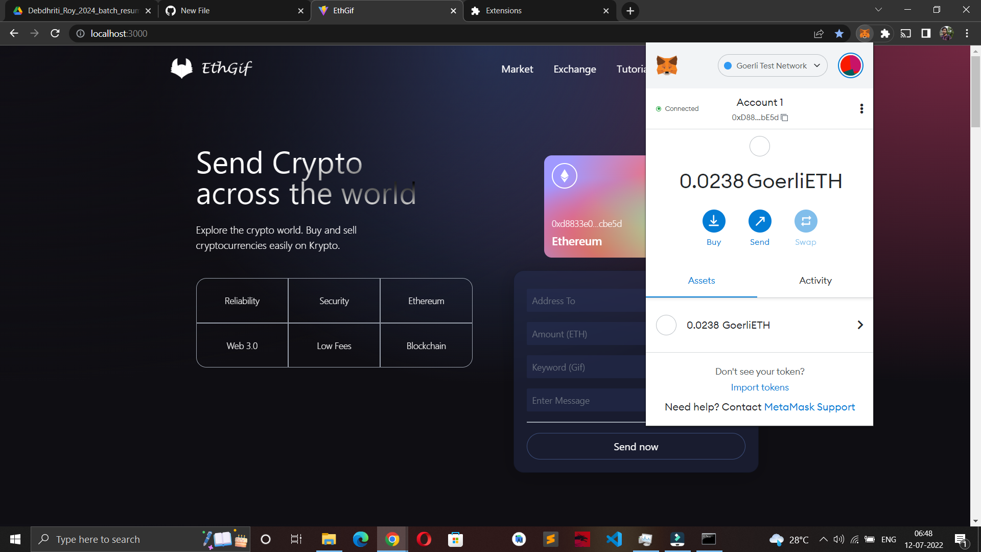 GitHub - debdhriti/EthGif: Ethereum Transfer Web App