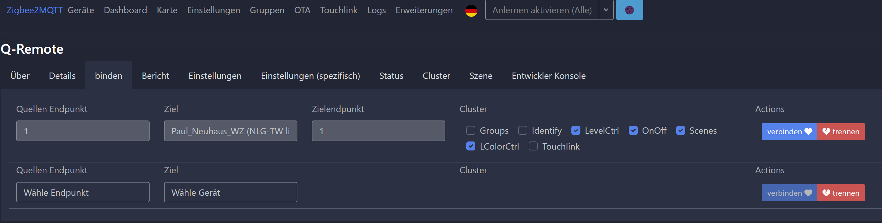 Issue In Binding Nlg Remote To Nlg Tw Light · Koenkk Zigbee2mqtt · Discussion 18039 · Github 