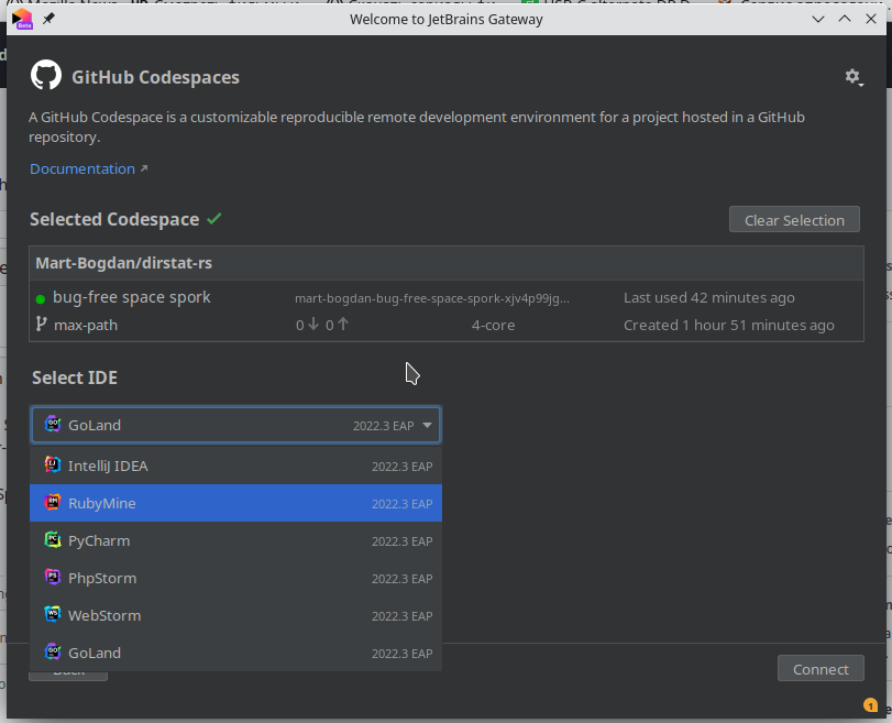 Clion Not Avalable In Github Spaces Avaliable Via Ssh · Issue 44 1048