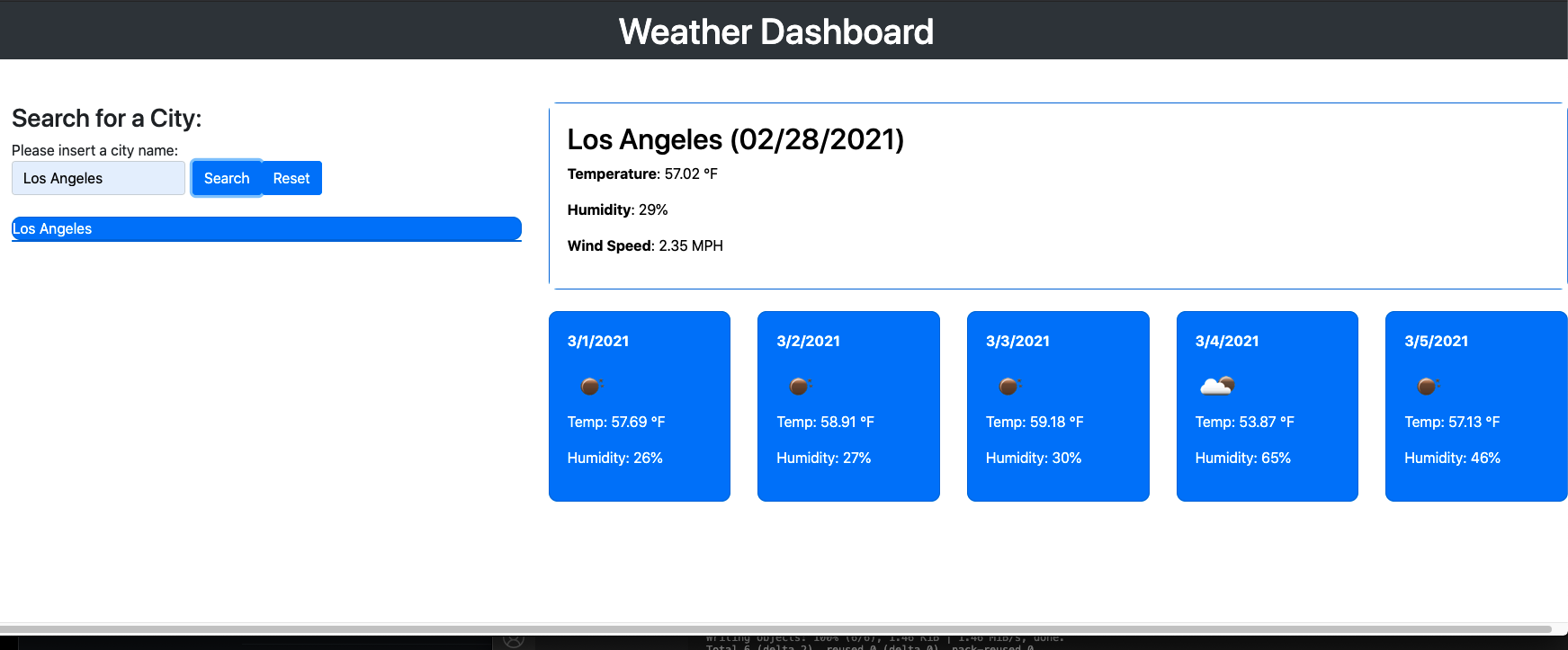 GitHub - MattJ900/Weather-DashBoard